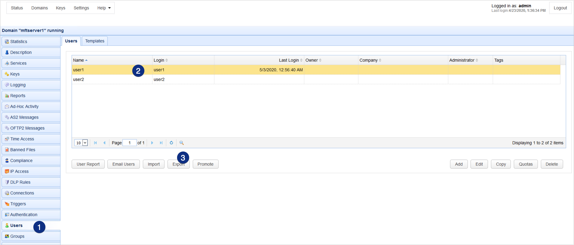 Importing Exporting And Promoting Users